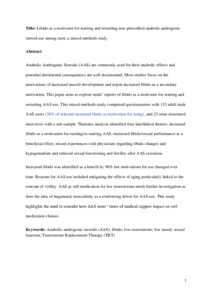 Bournemouth University Research Online [BURO] - Libido as a motivator for starting and ...